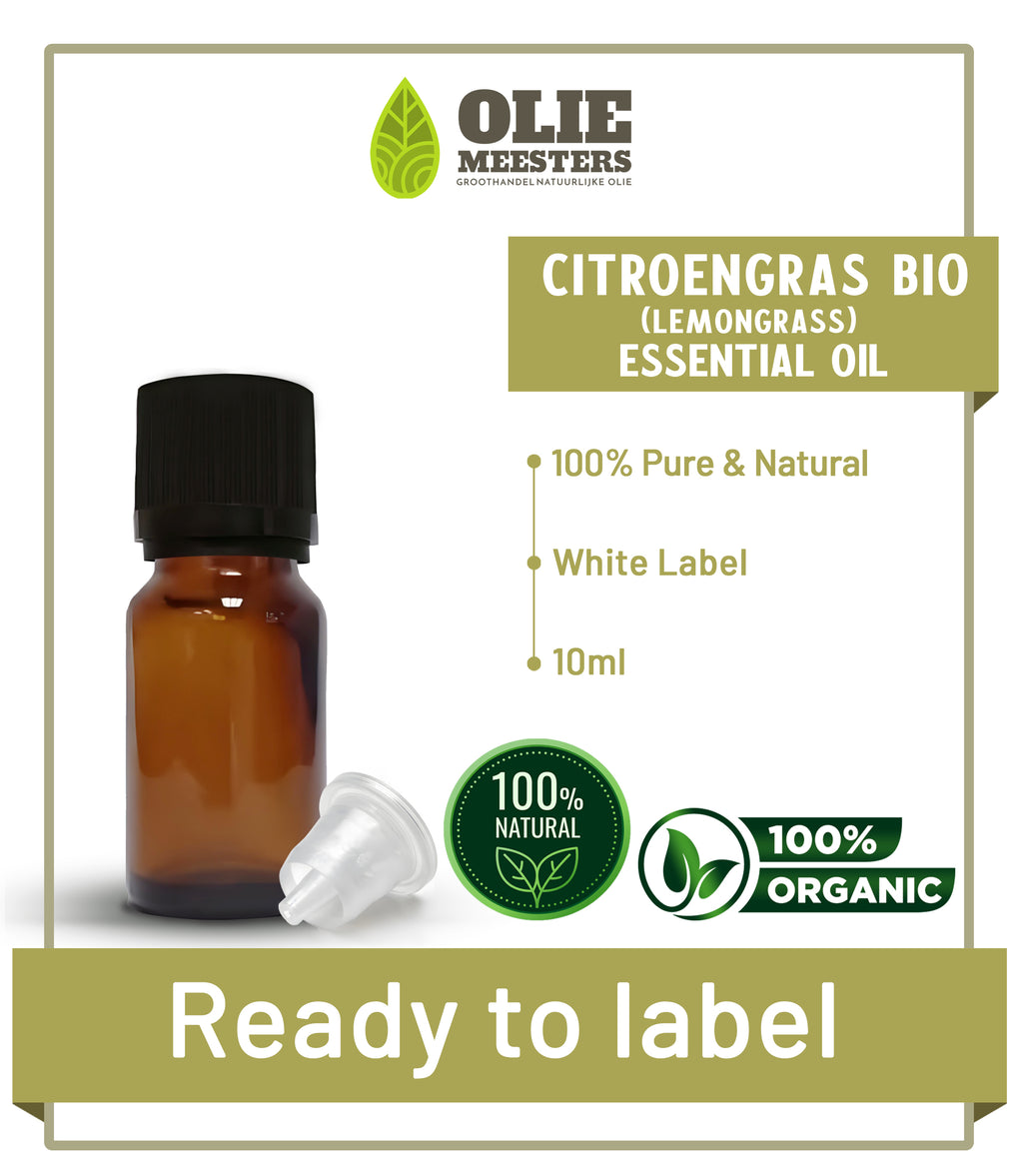 Lemongrass Essential Oil Organic | Ready to Label (White Label) | 10 m ...
